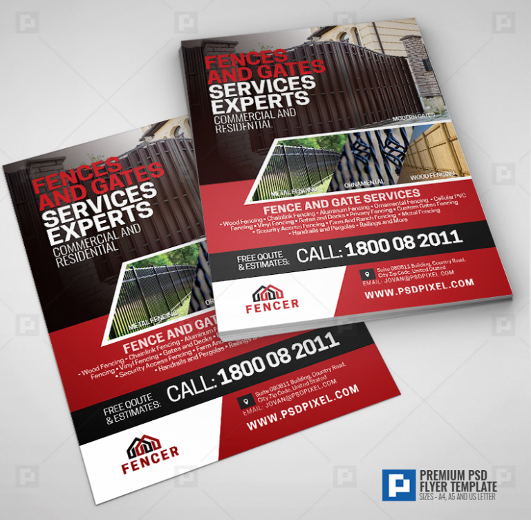 Fencing Services Flyer - PSDPixel