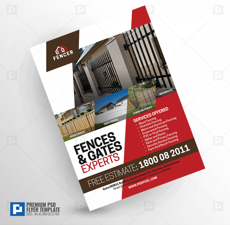 Gates and Fencing Flyer - PSDPixel