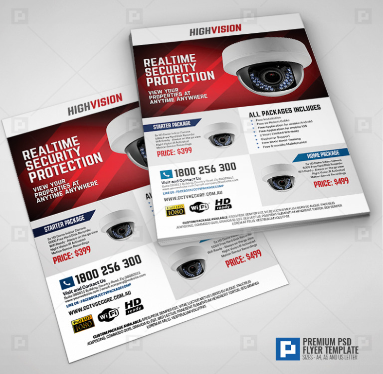 Home and Office CCTV Camera Flyer - PSDPixel