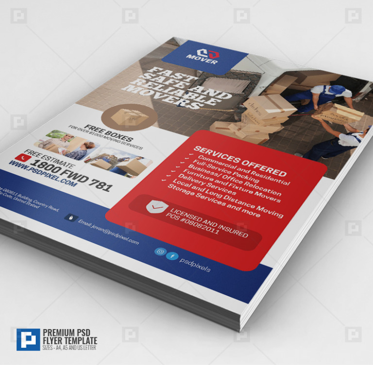 Moving Company Promotional Ads Flyer - PSDPixel