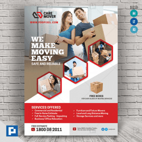 Movers and Moving Services Flyer - PSDPixel