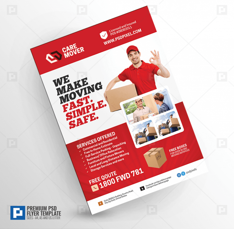 Moving Services Promotional Flyer - PSDPixel