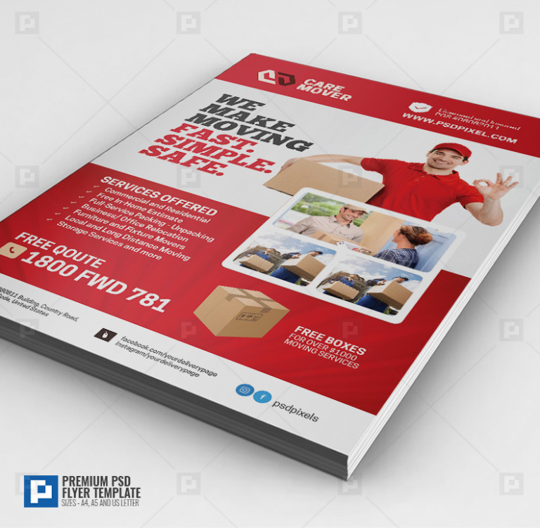 Moving Services Promotional Flyer - PSDPixel