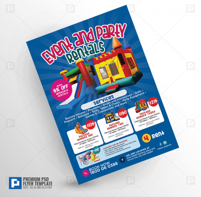 Party Rentals Company Flyers - PSDPixel