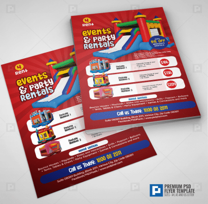 Party Rentals Promotional Flyers - PSDPixel