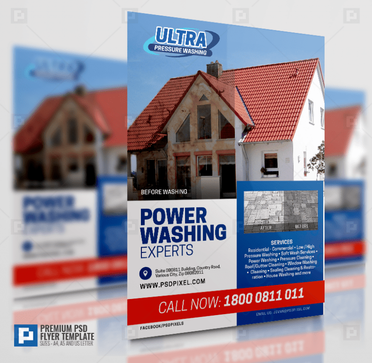 Pressure Washing Promotional Flyer - PSDPixel