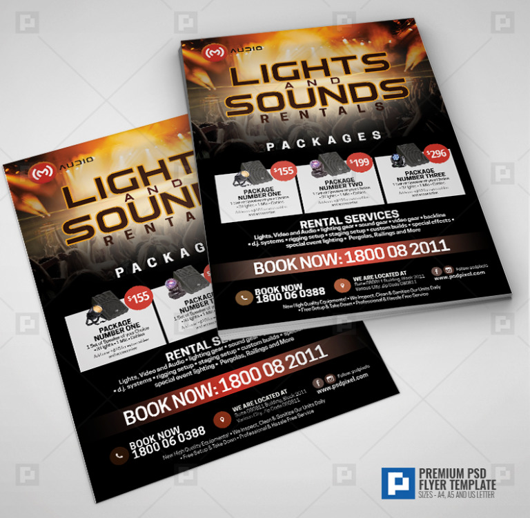Sound System Rentals Flyer - PSDPixel