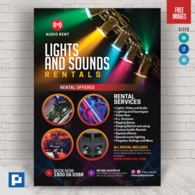 Sound System Rentals Flyer - PSDPixel