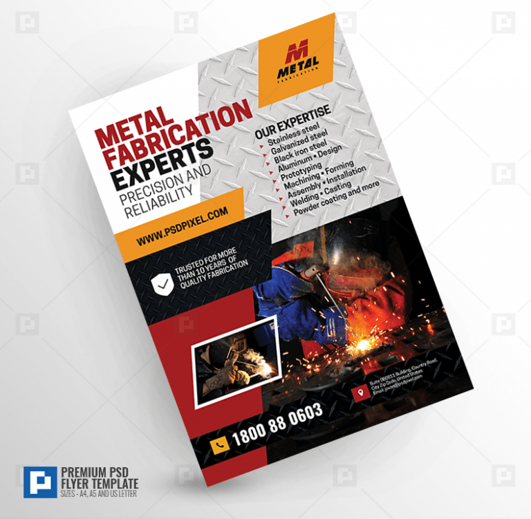 Metal Fabrication Company Services Flyer - PSDPixel