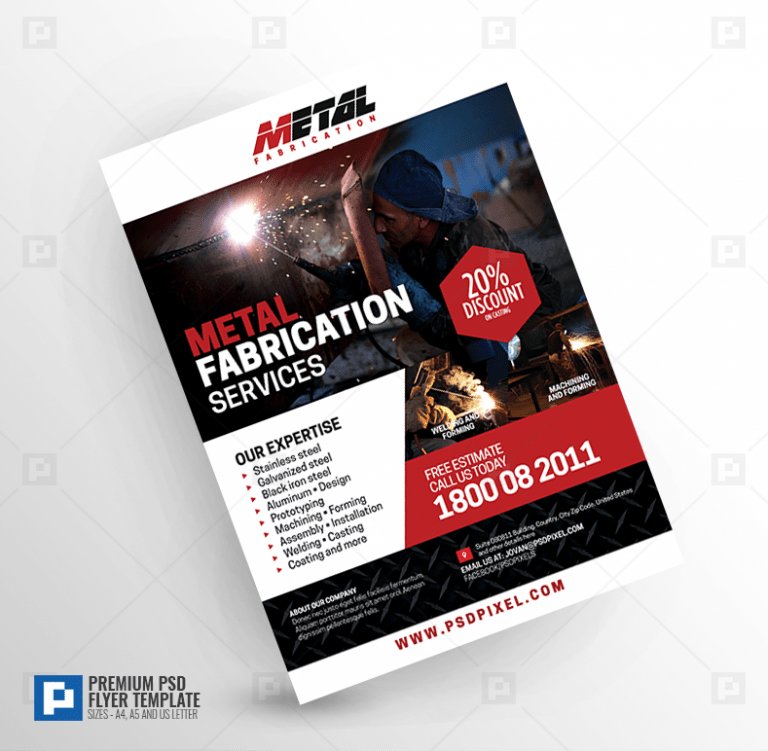 Metal and Steel Fabrication Flyer - PSDPixel
