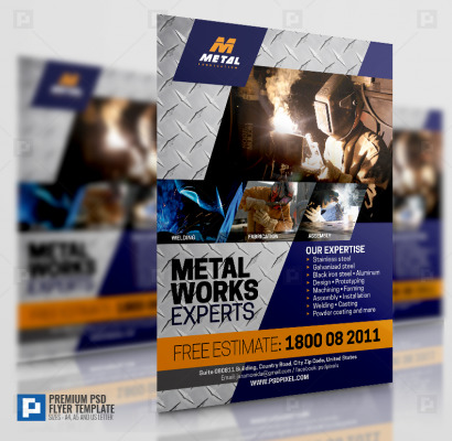 Steel Works and Fabrication Flyer - PSDPixel