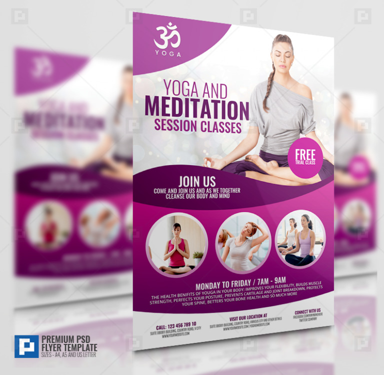 Yoga and Meditation Flyer - PSDPixel