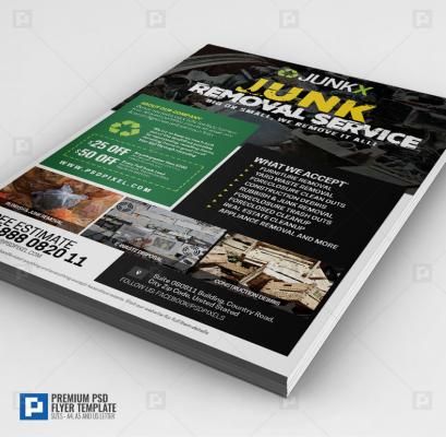 Junk Cleanup and Removal Flyer - PSDPixel