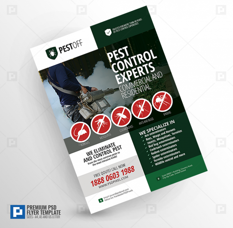 Pest Control Promotional Flyer - PSDPixel
