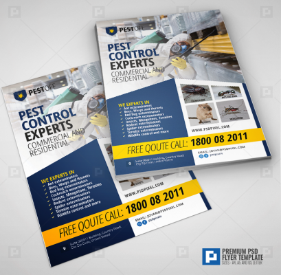Pest Control Services Company Flyer - PSDPixel