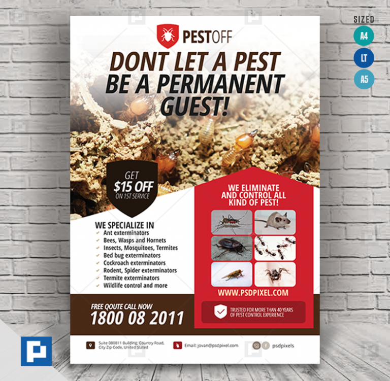 Pest and Insect Control Flyer - PSDPixel
