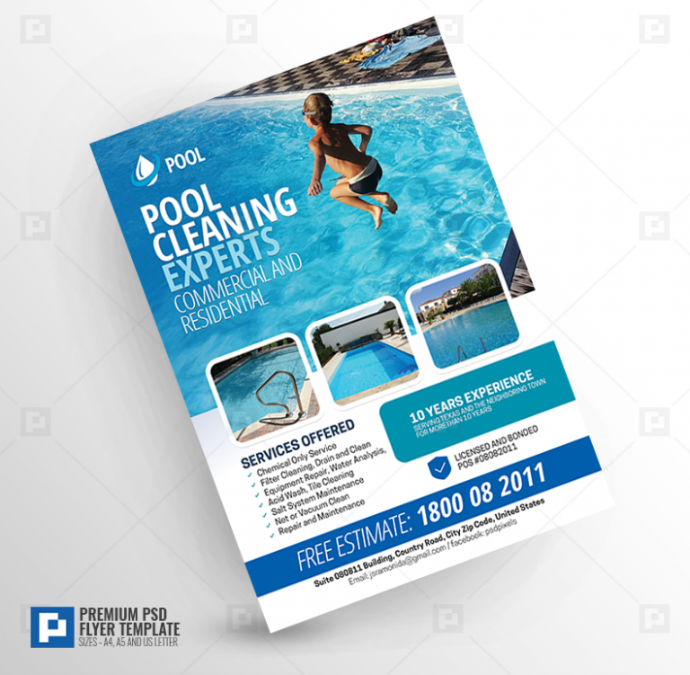 Swimming Pool Service Company Flyer - PSDPixel
