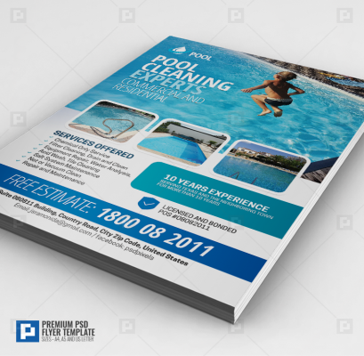 Swimming Pool Service Company Flyer - PSDPixel