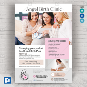 Birth Center Services Flyer - PSDPixel
