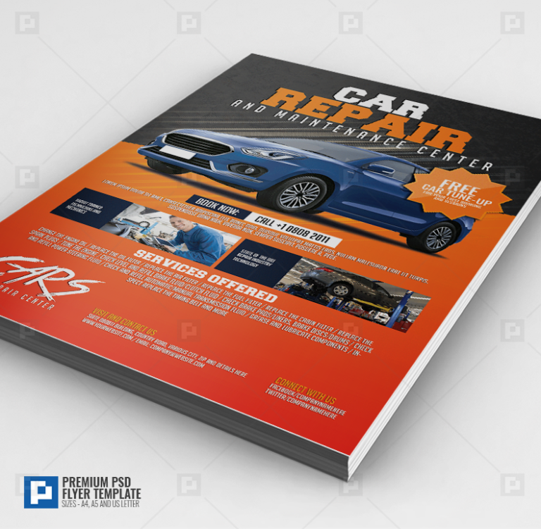 Car Repair Flyer - PSDPixel