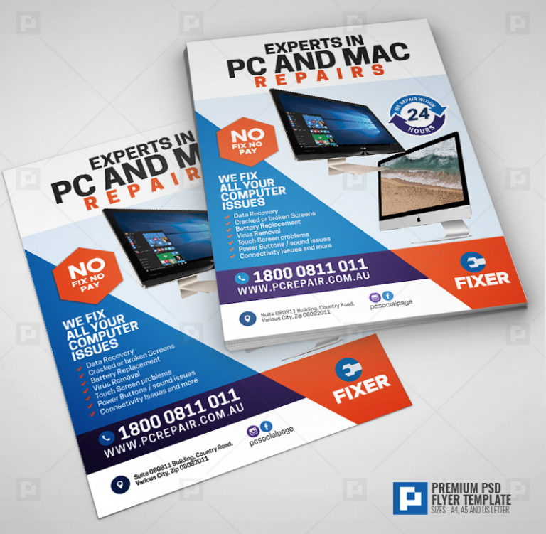 Computer and Laptop Repair Flyer - PSDPixel