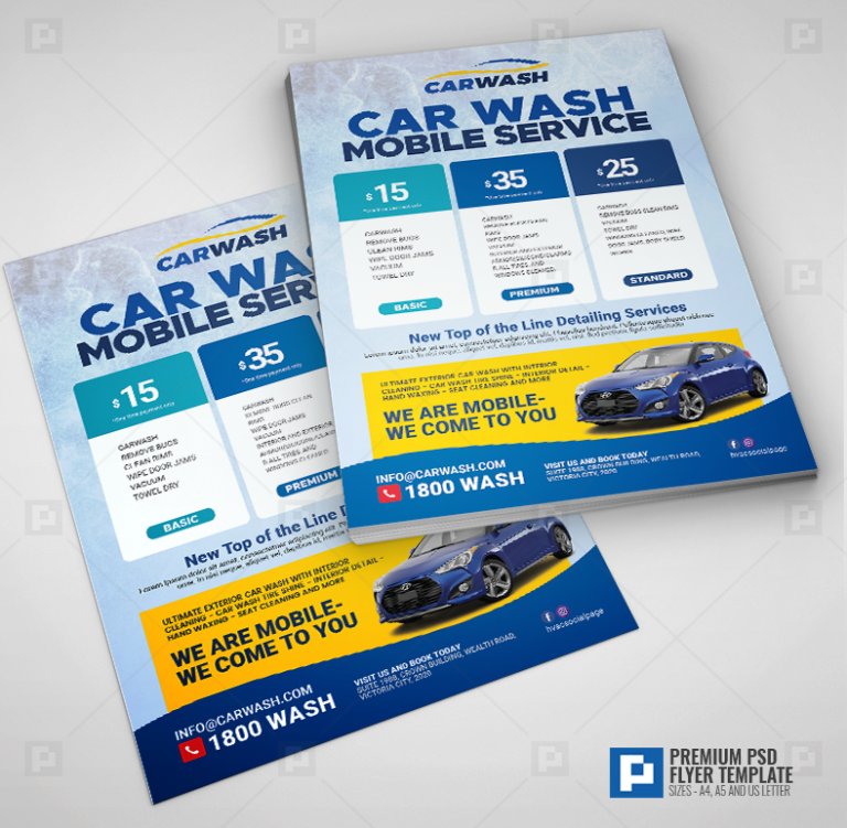 Mobile Car Wash and Detailing Services Flyer - PSDPixel