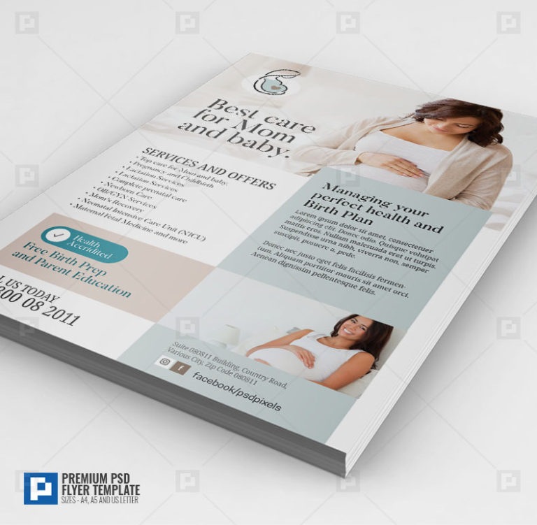 Pregnancy and Childbirth Clinic Flyer - PSDPixel