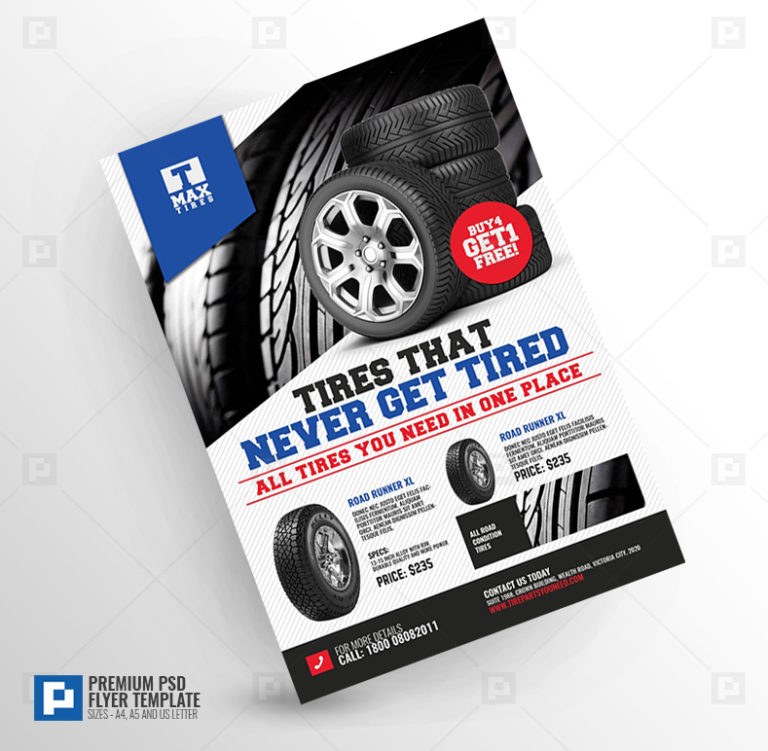 Tire Service Center Flyer - PSDPixel