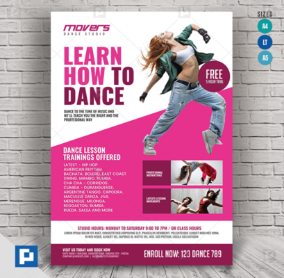 Dance Studio Flyer - PSDPixel