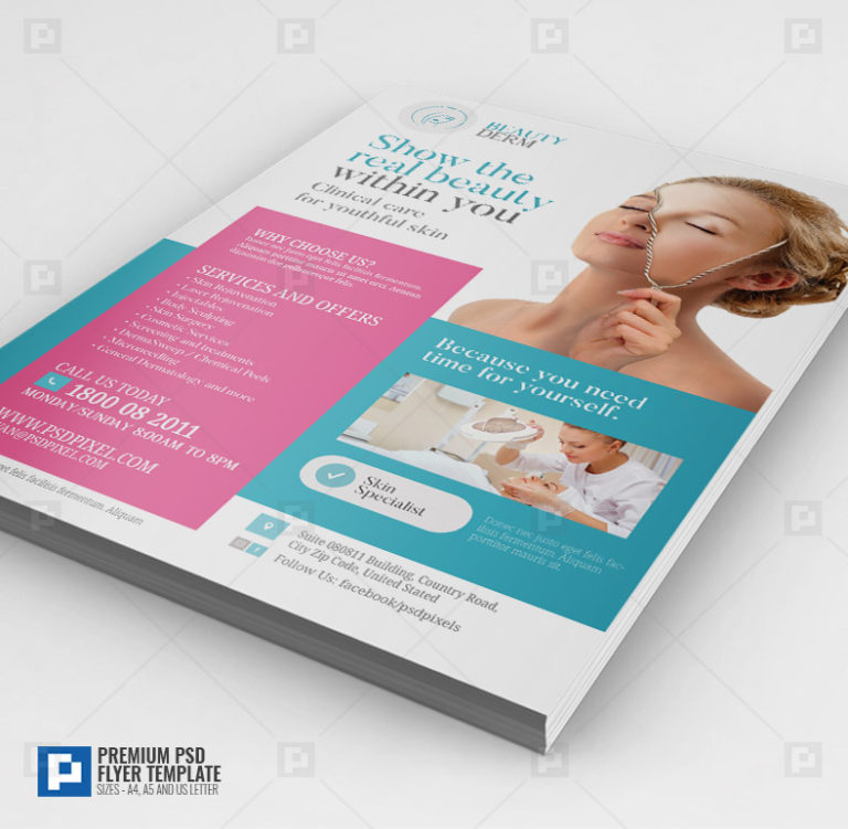 Dermatology Clinic Promotional flyer - PSDPixel
