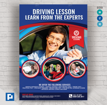 Driving lesson services flyer - PSDPixel