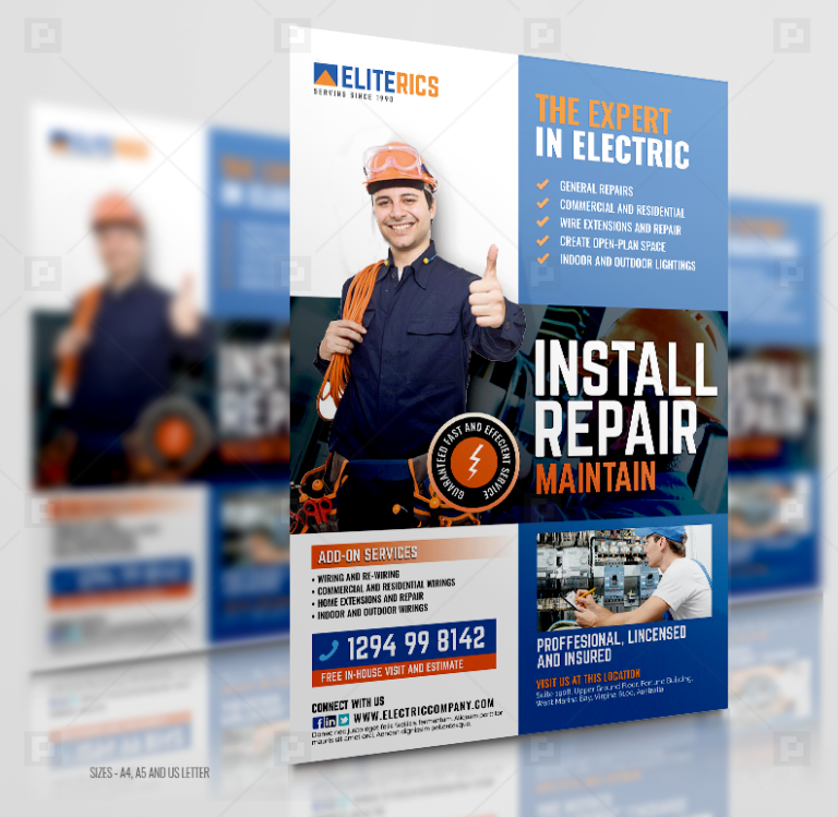 Electrical Services Company Flyer - PSDPixel