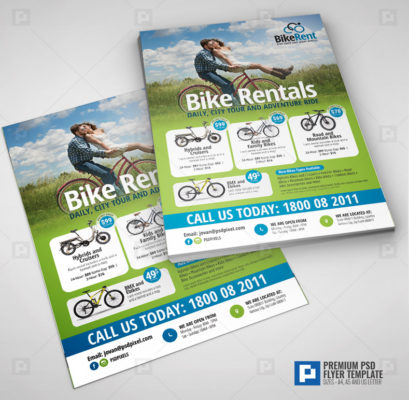 Bicycle Rental Company Flyer - PSDPixel