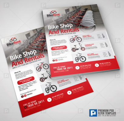 Bicycle Rental Company Flyer - PSDPixel