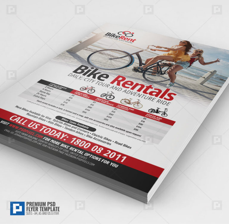 Bike Rental Company Flyer - PSDPixel