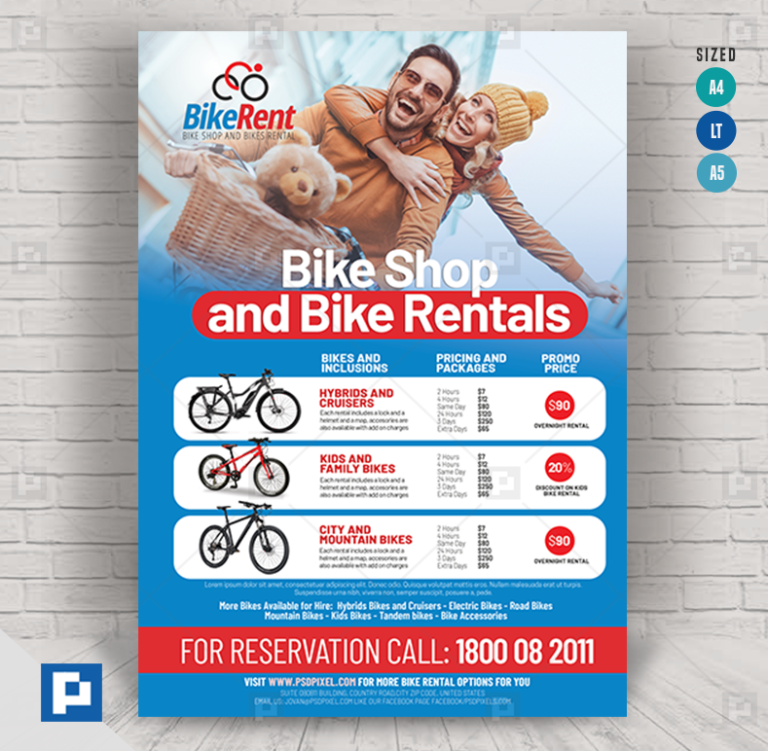 Bike for Rent Flyer - PSDPixel