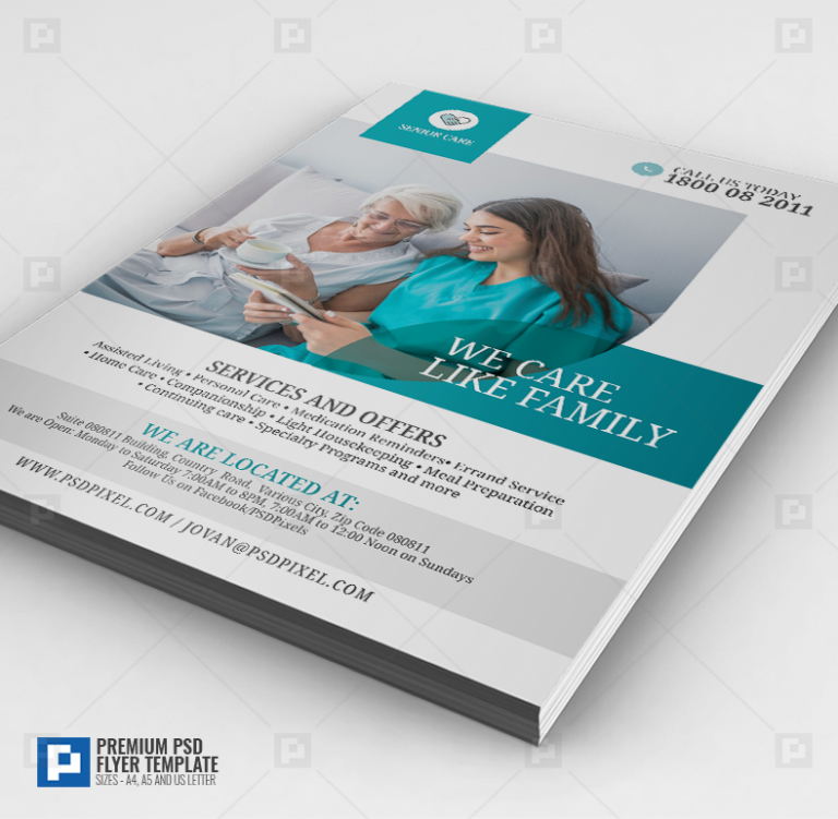 Elderly Care Service Flyer - PSDPixel