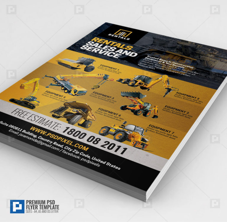 Equipment Rentals Promotional Flyer - PSDPixel