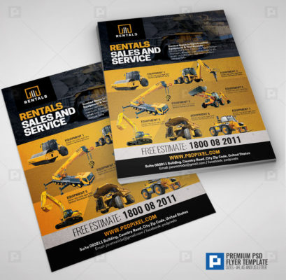 Equipment Rentals Promotional Flyer - PSDPixel