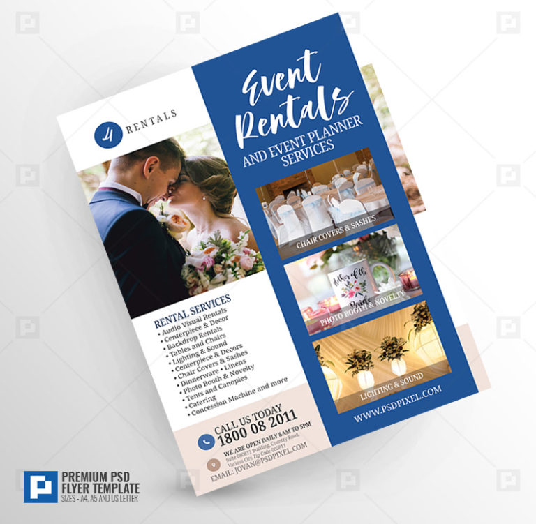 Events and Wedding Rentals Flyer - PSDPixel
