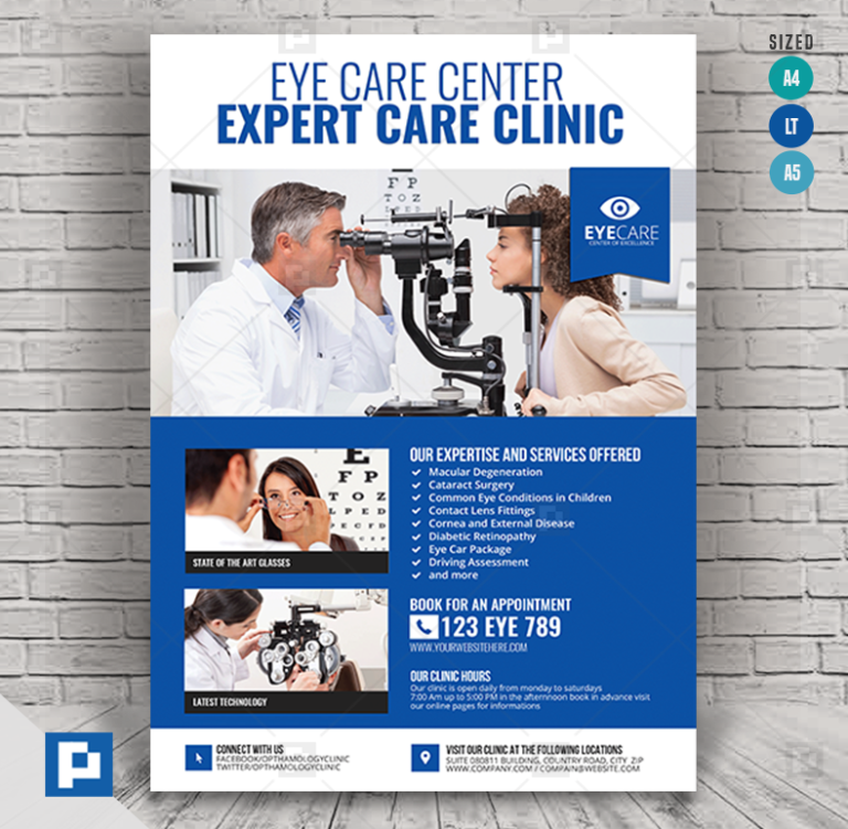 Eye Care Ophthalmology Center Flyer - PSDPixel