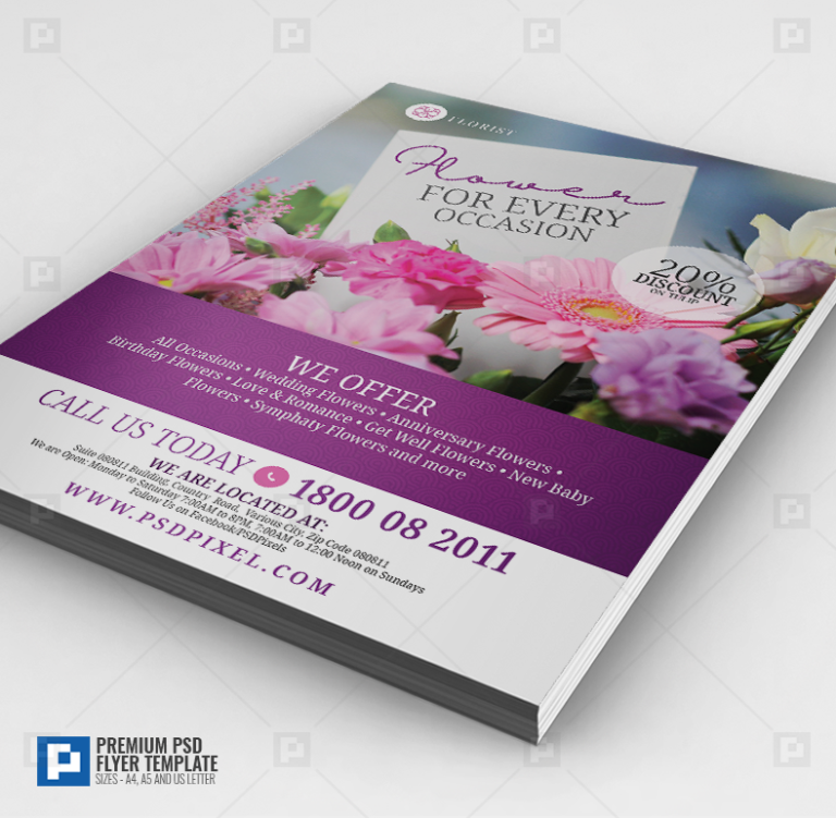 Florist Promotional Flyer - PSDPixel