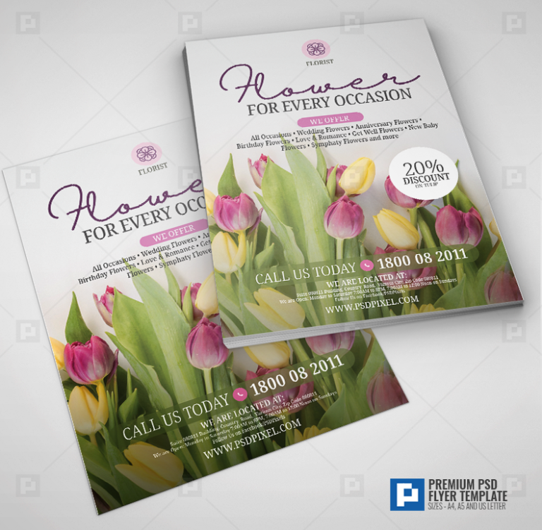 Flower Shop Flyer - PSDPixel