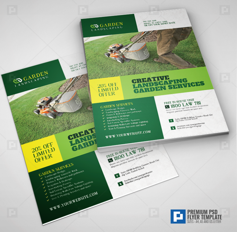 Garden and Lawn Maintenance Flyer - PSDPixel