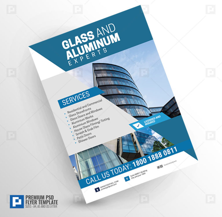 Glass and Aluminum Company Flyer - PSDPixel