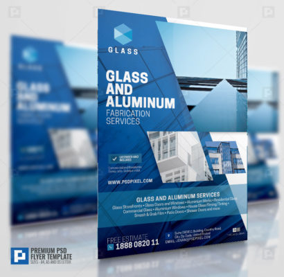 Glass and Aluminum Services Flyer - PSDPixel