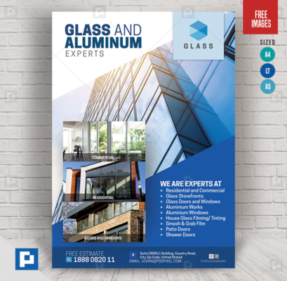 Glass and Aluminum Works Flyer - PSDPixel