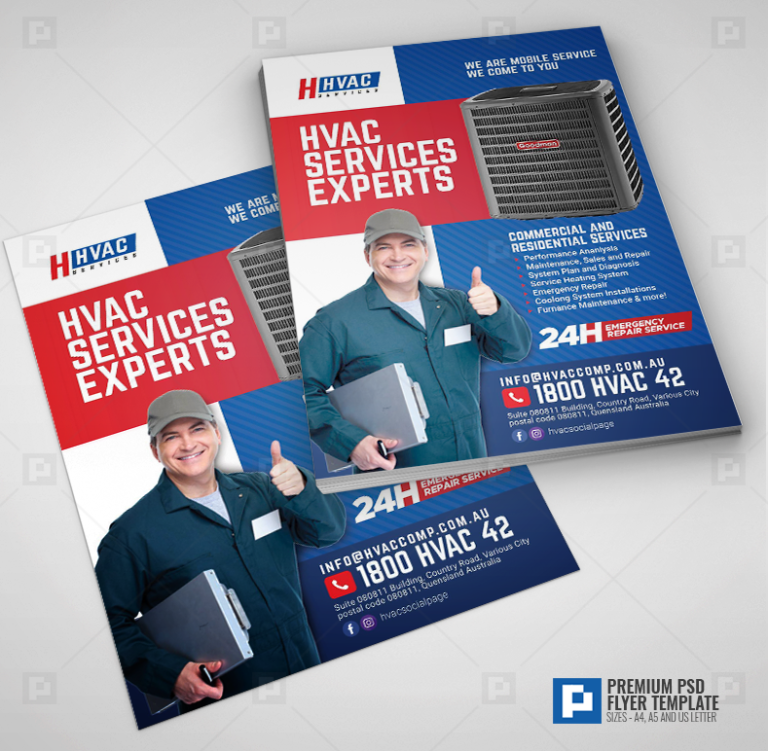 HVAC Heating and Cooling Expert Flyer - PSDPixel