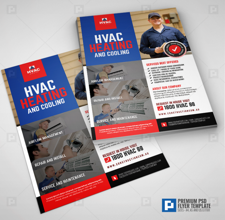 Heating and Cooling Service Company Flyer - PSDPixel