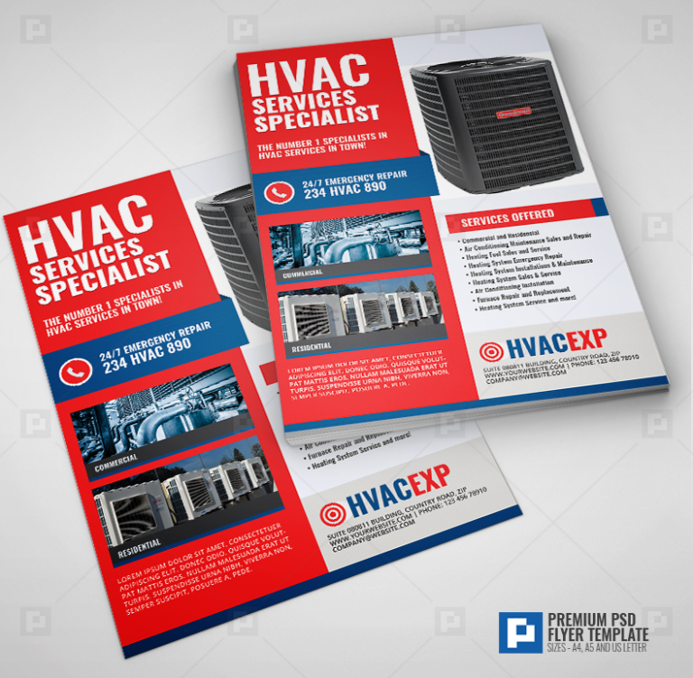 Heating and Cooling Services Flyer - PSDPixel